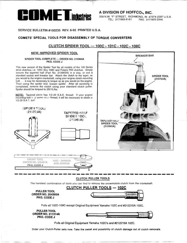 245 RV clutching comet 102c | Ski-Doo Snowmobiles Forum